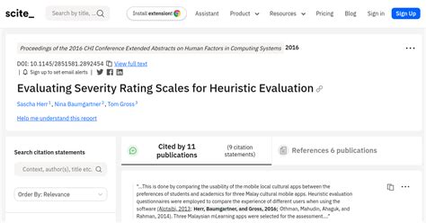 Evaluating Severity Rating Scales For Heuristic Evaluation [scite Report]