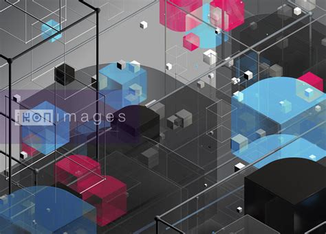 stock illustration of abstract three dimensional geometric structure