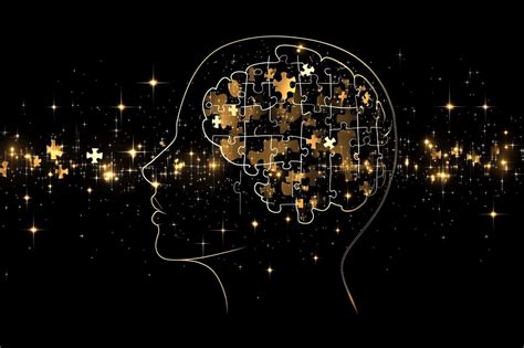 Surreal Portrait Of A Woman With Her Face Dissolving Into Puzzle Pieces Symbolizing The