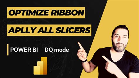 power bi optimize ribbon and apply all slicers youtube