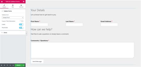 EA Caldera Forms Essential Addons For Elementor