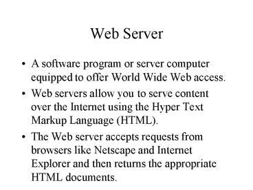 Web Server Presentation Free To View