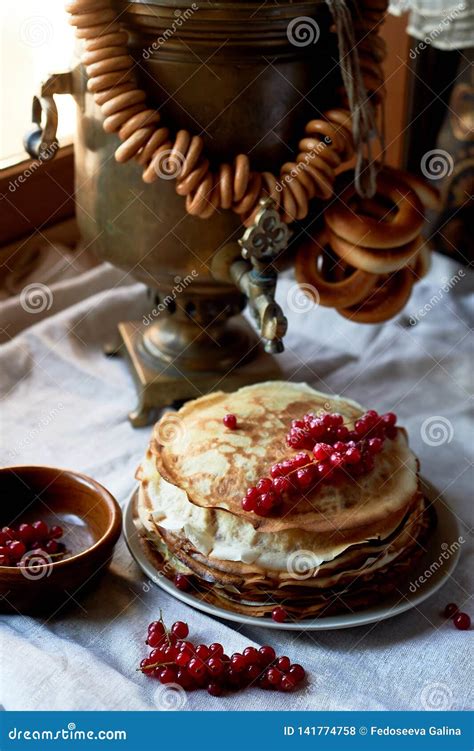 Russian Old Samovar with a Bunch of Sheep.the Tradition of Tea Drinking ...