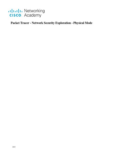 Answer For 3 11 1 Packet Tracer Network Security Exploration Physical Pdf Computer Network