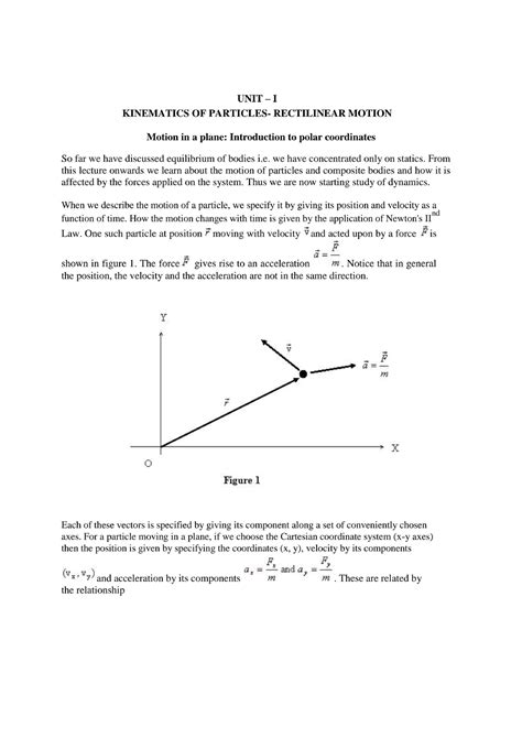 Unit 1 Kinematics Of Particles Rectilinear Motion Quantum Mechanics Nkj Studocu