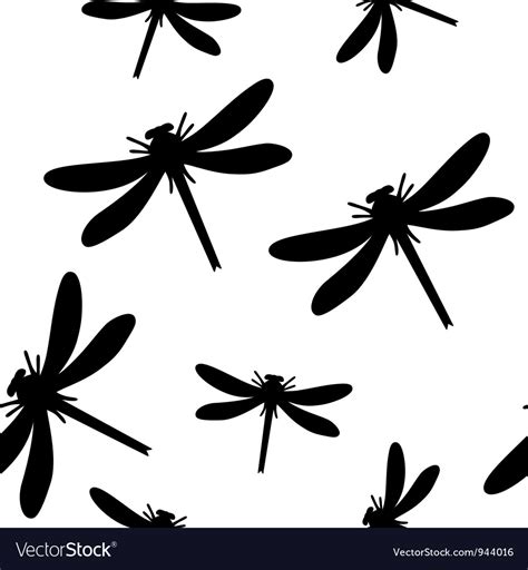 Seamless Dragonfly Background Royalty Free Vector Image