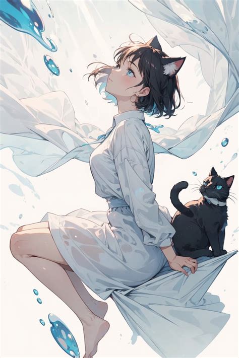 1girlsolocat Earswhite Back Image Created By Optional Tensorart