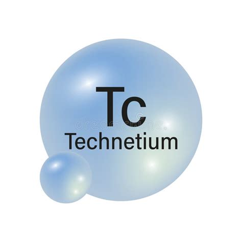 Technetium Element Icon Blue Gradient Sphere Atomic Symbol Tc Vector Illustration Stock