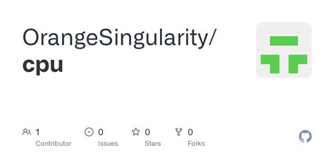 GitHub OrangeSingularity Cpu
