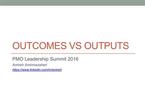 Outcomes Vs Outputs PDF