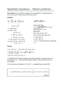 Quadratic Equations By The Revision Master TPT