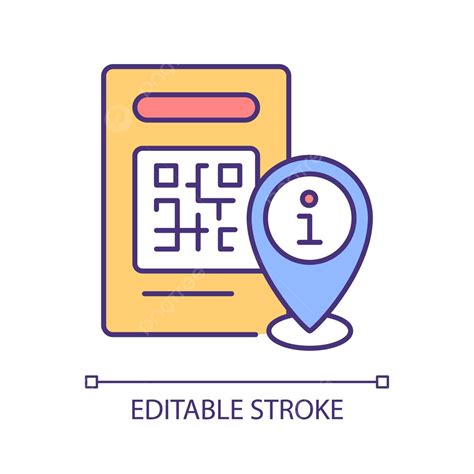 Rgb Color Icon For Accessing Database Via Qr Code Vector Outline Info