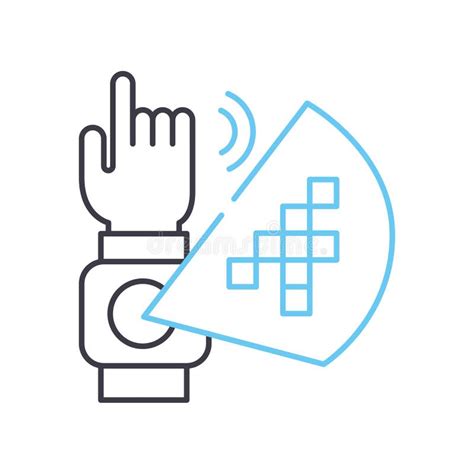 Holographic Communication Line Icon Outline Symbol Vector