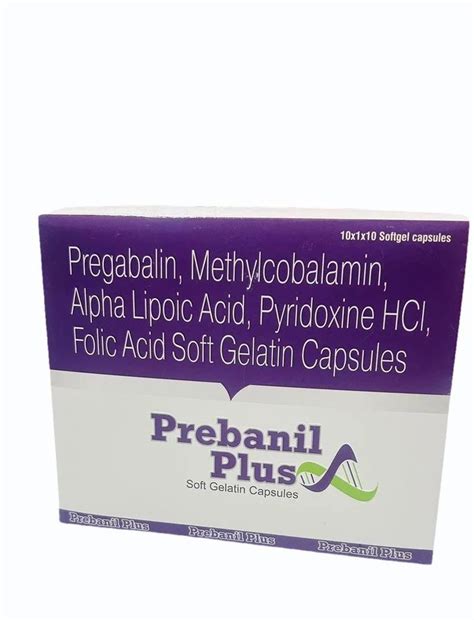 Pregabalin Methylcobalamin Alpha Lipoic Acid Pyridoxine Hcl Folic Acid Soft Gelatin Capsule At