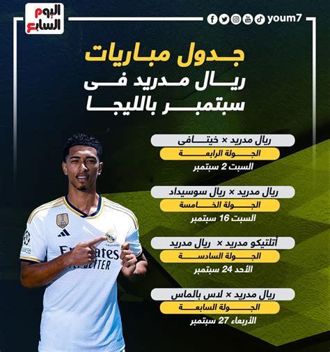 جدول مباريات ريال مدريد فى سبتمبر بالليجا إنفوجراف اليوم السابع