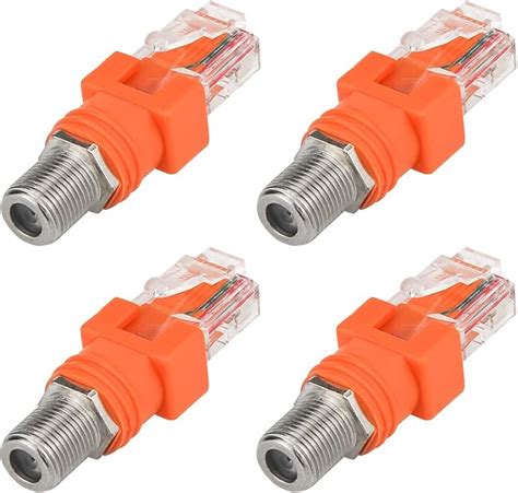 Coaxial To Ethernet Adapter 4 Pack Coax F Female To RJ45 Male Converter UIInosoo For Line