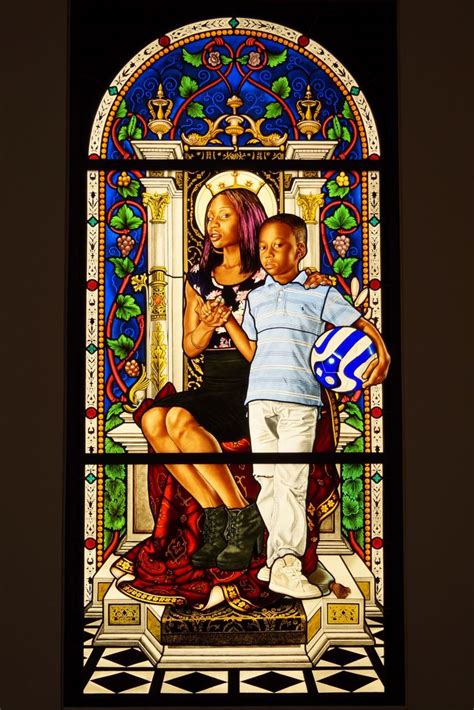 Sancta Maria Mater Dei Kehinde Wiley 2016 Vitrail Dans Un Cadre