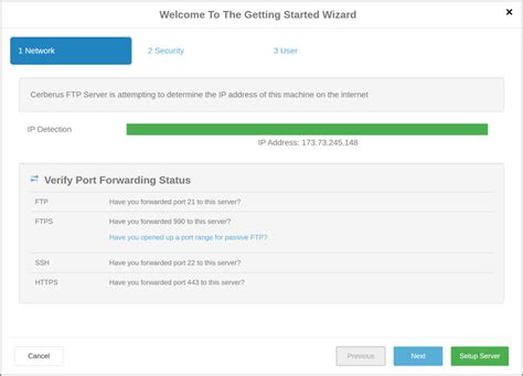Initial Setup Wizard Cerberus Support
