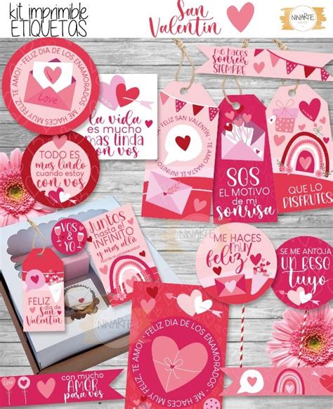 Kit Imprimible Etiquetas San Valentin Dia De Los Enamorados Amor Ninarte