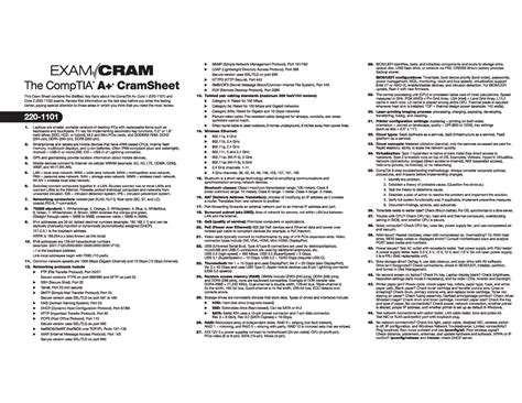 1101 1102 Exam Cram Cheat Sheet For Comptia A Core 1 And 2 C769
