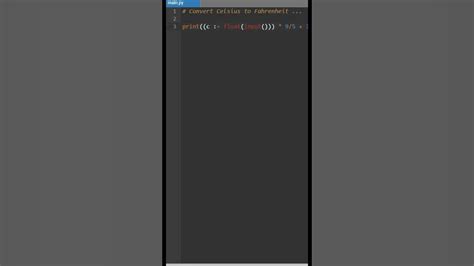 🔥 Convert Celsius To Fahrenheit In Python With One Line Shorts Codinglife Coding