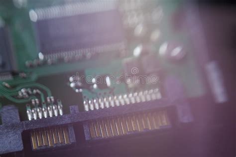 Detail Of Hard Disk Connection On Top Of A Table Stock Image Image Of