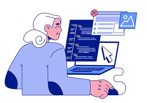 Senior Developer Old Woman Programming And Coding Developing 50345167