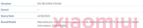 New Poco F Smartphone Poco F5 Spotted On Imei Database Xiaomiuinet