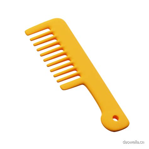 黄色梳子 到位啦ui素材 美妆化妆品工具3d图标模型素材