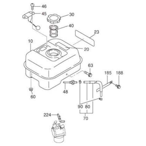 Fuel Lubricant Assembly For Robin Subaru Ex13 Engines Lands Engineers