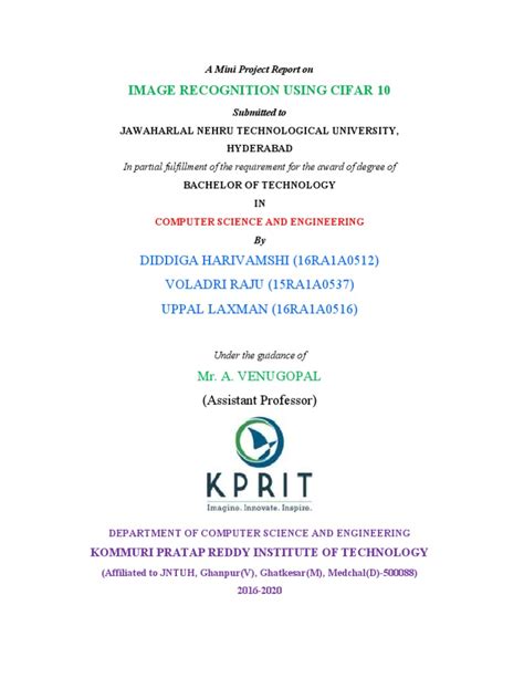 Image Recognition Using Cifar 10 Pdf Artificial Neural Network Computer Vision