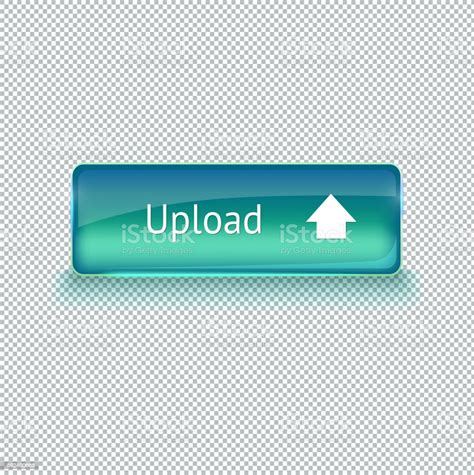 Realistic Glass Button For Web Interface Vector Illustration Stock