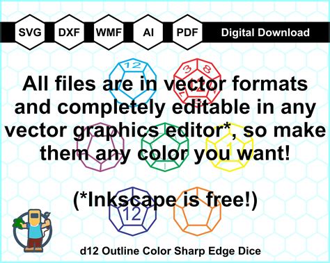 D12 Vector D12 Svg Polyhedral Dice Svg Cricut Cut Files Rpg Dandd D12 Vector Format Dice