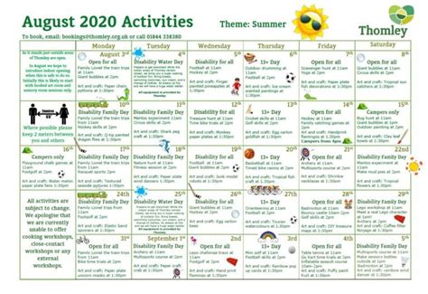 August Activities Thomley