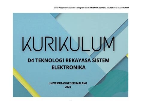 SOLUTION Program Studi D Teknologi Rekayasa Sistem Elektronika Studypool