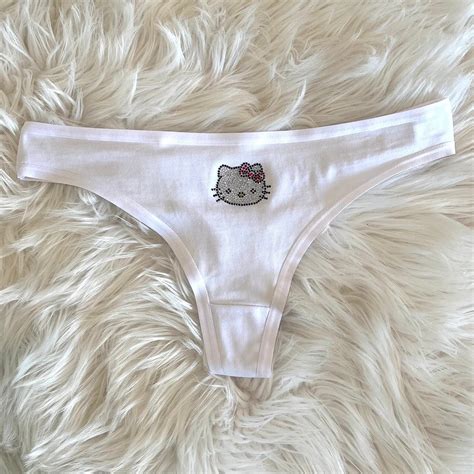 Hello Kitty Rhinestone Thong 3 Pack Hello Kitty Thong Cotton Thongs