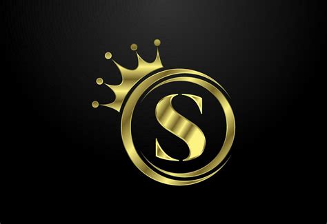English Alphabet S With A Crown Royal King Queen Luxury Symbol Font Emblem Vector