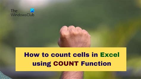 How To Count Cells In Excel Using Count Function Youtube