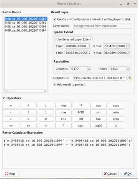 Qgis Creating An Ndvi Image In Qgis North River Geographic Systems Inc
