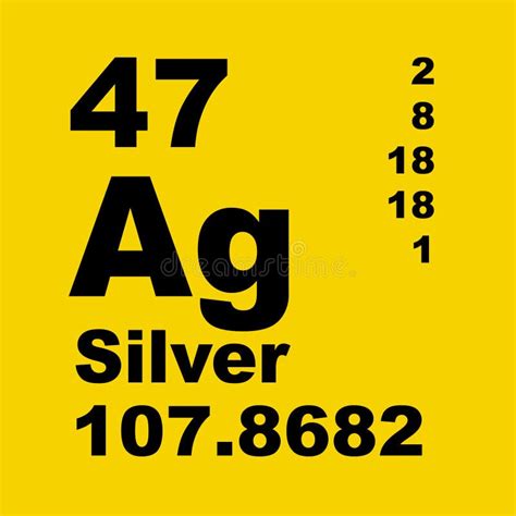Plata Ag Tabla Periódica Del Elemento Químico Stock De Ilustración