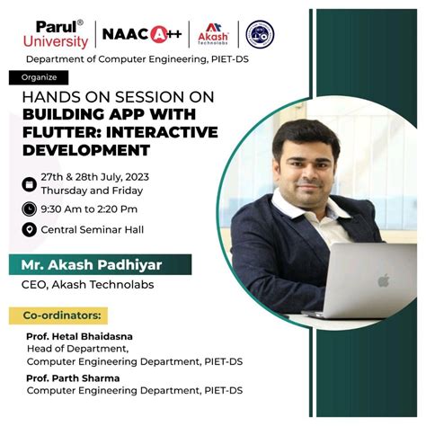 siddharth patel on linkedin paruluniversity piet ds computerengineering workshop flutter