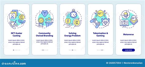 Important Nft Trends Onboarding Mobile App Screen Stock Vector Illustration Of Design Mockup