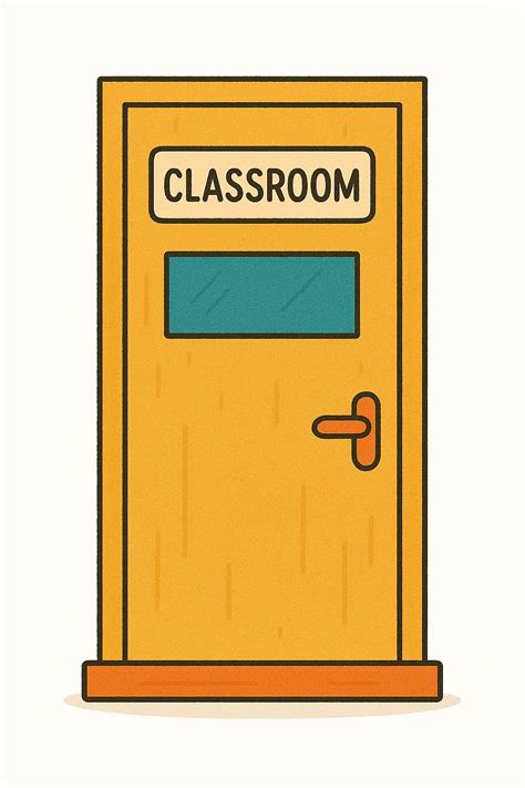 おしゃれな手書き風の教室ドア｜イラスト・フリー素材なら「シンテリ」