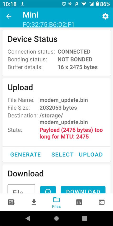 Fs Upload File Error Payload Too Long · Issue 78 · Nordicsemiconductorandroid Nrf Connect