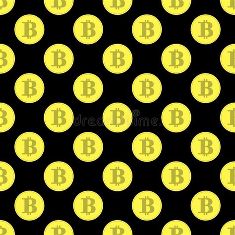 Golden Bitcoin Seamless Pattern Crypto Currency Mining Texture With Coins Stock Vector