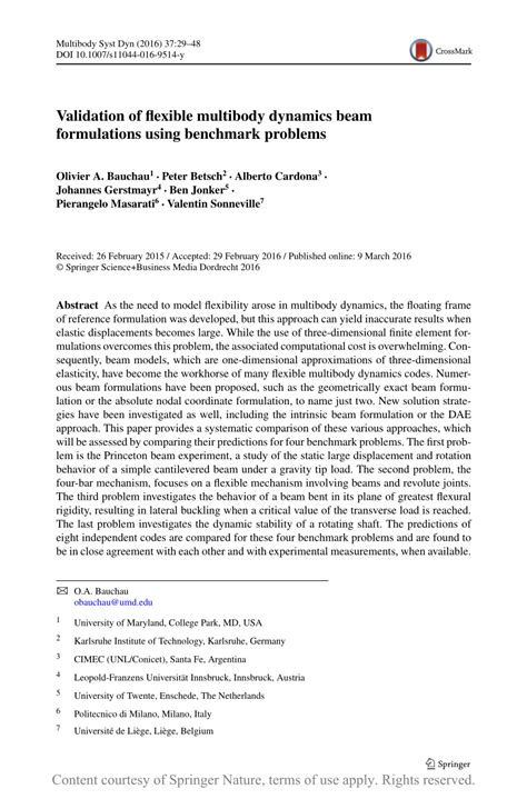 Validation Of Flexible Multibody Dynamics Beam Formulations Using