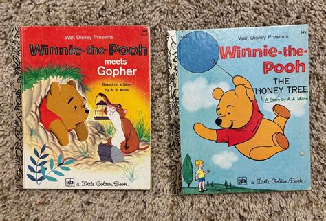 2 Walt Disneys A Winnie The Pooh Little Golden Books Etsy