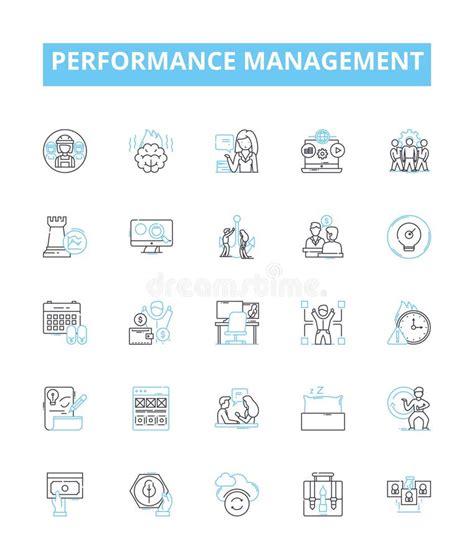 Performance Management Vector Line Icons Set Performance Management