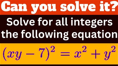 Awesomemaster The Art Of Solving Diophantine Equation Youtube