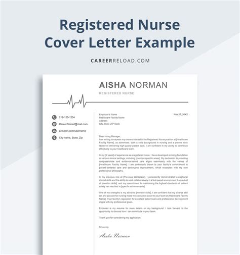 Nurse Cover Letter Example And Writing Guide Career Reload